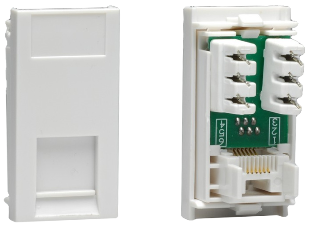 Varilight DataGrid White RJ11 Socket Module - 25x50mm | UKES