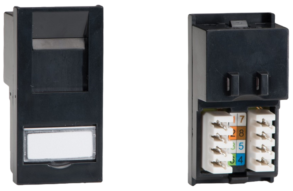 Varilight DataGrid Black RJ45 Cat 6 Socket Module - 25x50mm | UKES