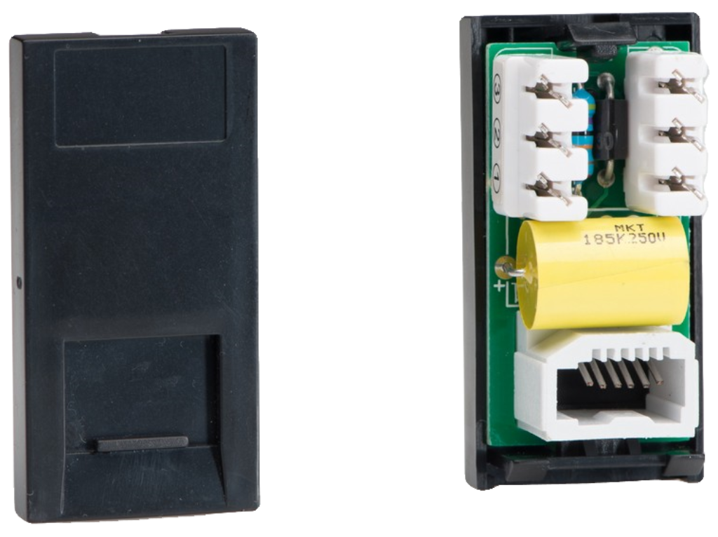 Varilight DataGrid Black Telephone Master Socket Module - 25x50mm | UKES