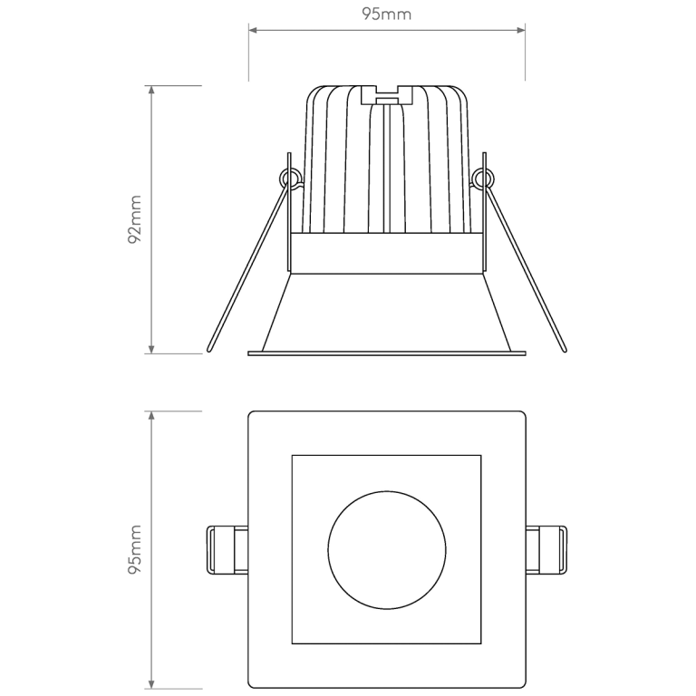 Astro Minima Square Matt White Fire-Rated Bathroom LED Downlight | UKES