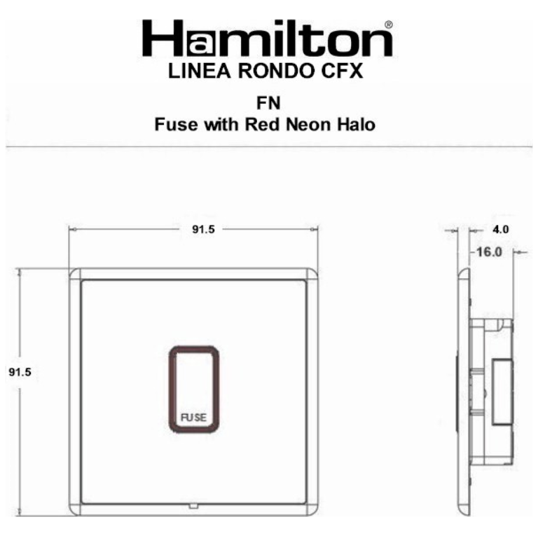 Hamilton Linea-Rondo CFX Bright Chrome Frame/Piano Black Plate 13A Fuse ...