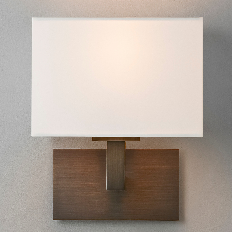 Astro Connaught Bronze Wall Light with White Shade | UKES