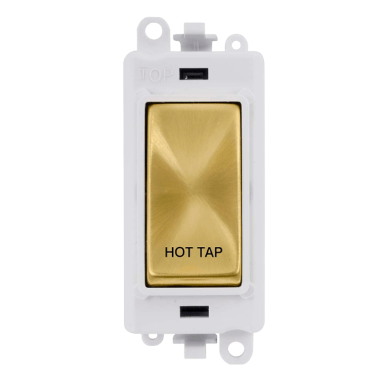 Click GridPro Satin Brass 20AX Double Pole Hot Tap Switch Module with ...