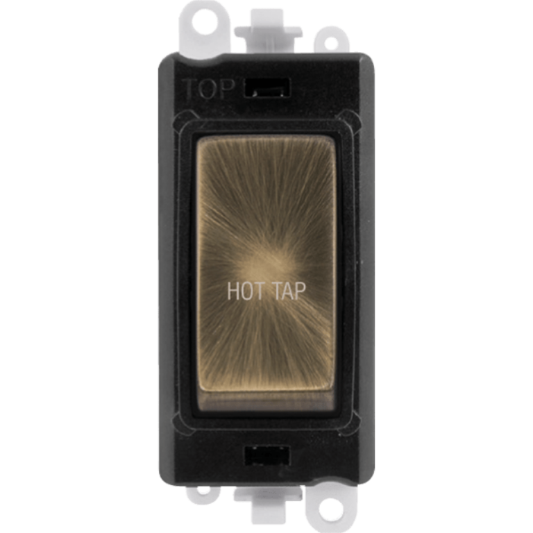 Click GridPro Antique Brass 20AX Double Pole Hot Tap Switch Module with ...