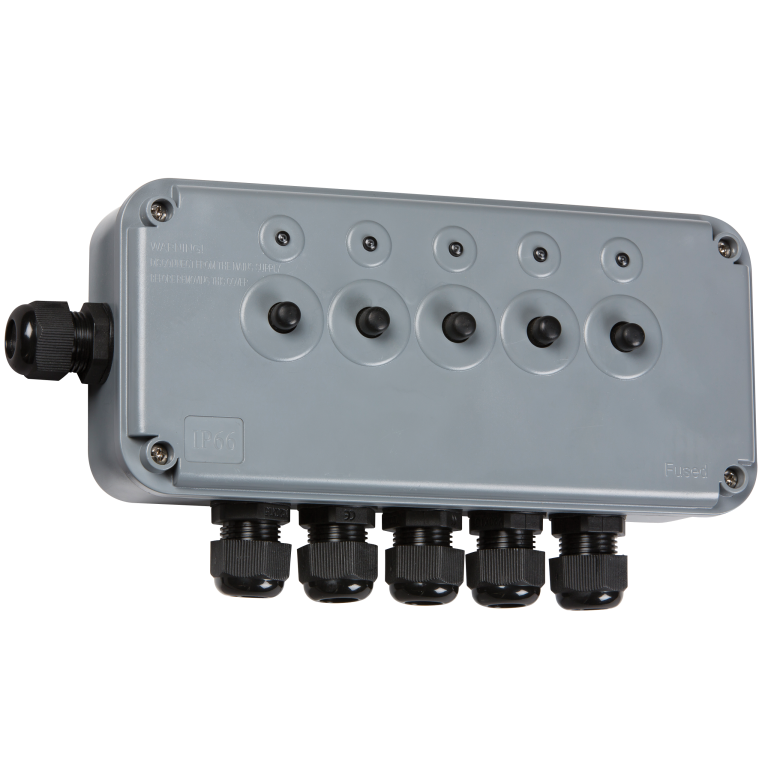 Knightsbridge Weatherproof IP66 13A 5 Gang Outdoor Switch Box | UKES