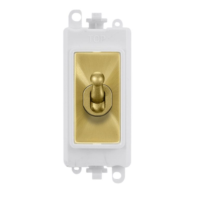 Click GridPro Satin Brass 2 Way 20AX Toggle Switch Module with Polar ...
