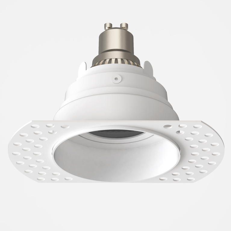 Astro Trimless Slimline Round GU10 Matt White Adjustable Fire-Rated ...