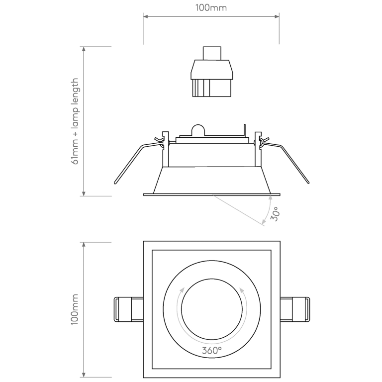 Astro Minima Slimline Square GU10 Matt White Adjustable Fire-Rated ...