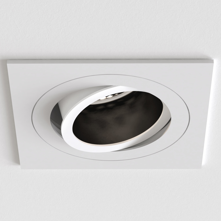 Astro Pinhole Slimline Square GU10 Matt White Adjustable Fire-Rated ...