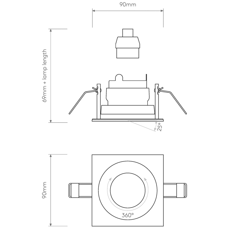 Astro Pinhole Slimline Square GU10 Matt White Adjustable Fire-Rated ...