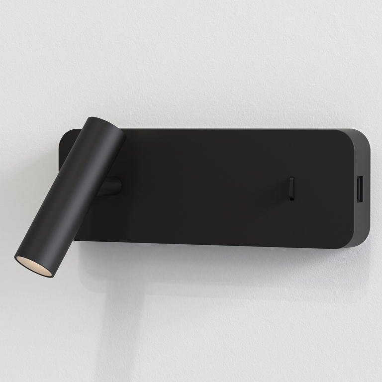 Astro Enna Surface Matt Black LED Wall Reading Light with USB Charging ...