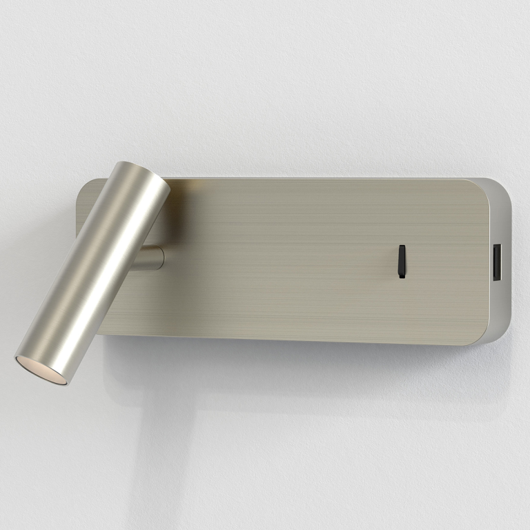 Astro Enna Surface Matt Nickel LED Wall Reading Light with USB Charging ...