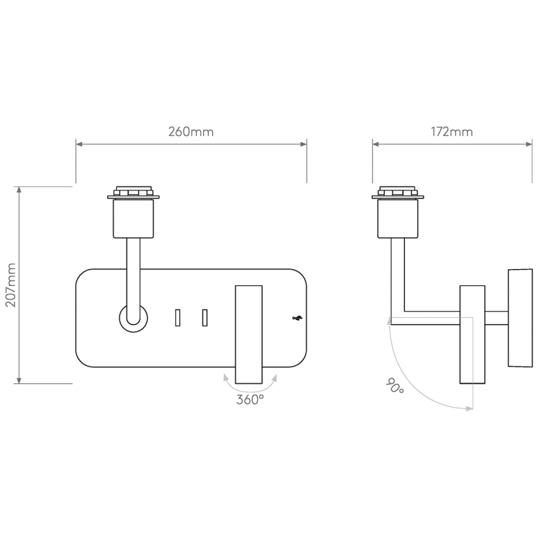 Astro Side by Side Grande Bronze Wall Light with LED Reading Light and ...