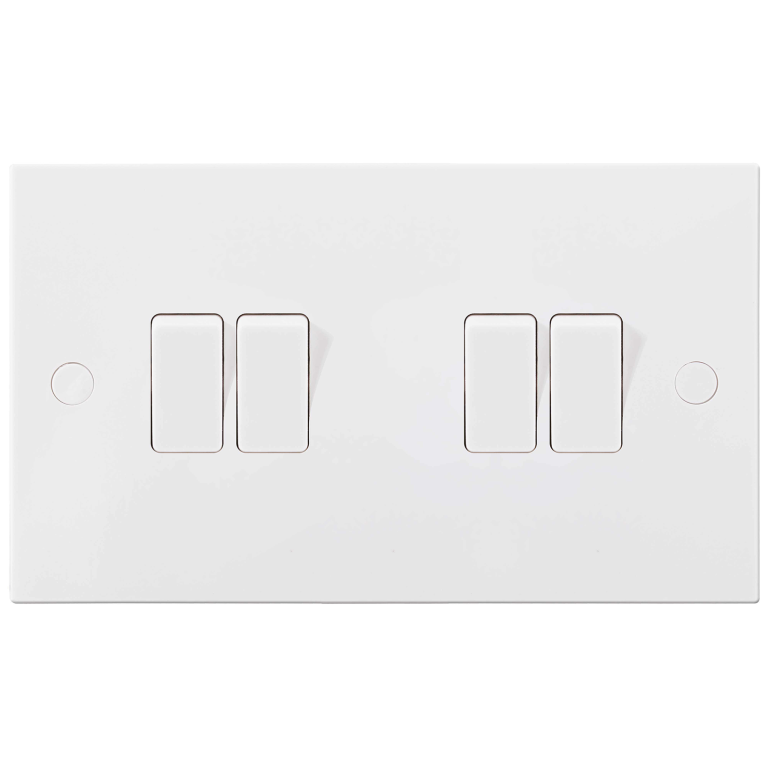 BG Electrical White PVC 4 Gang 2 Way Switch | UKES