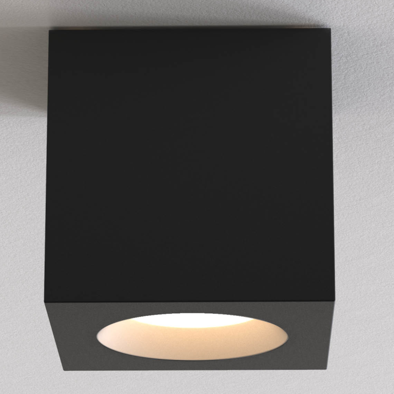 Astro Kos Square II Textured Black Outdoor Downlight | UKES