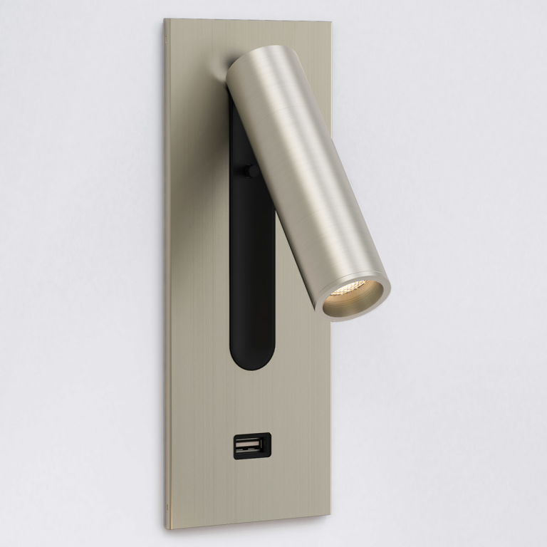 Astro Fuse 3 Matt Nickel LED Wall Reading Light with USB Charging ...