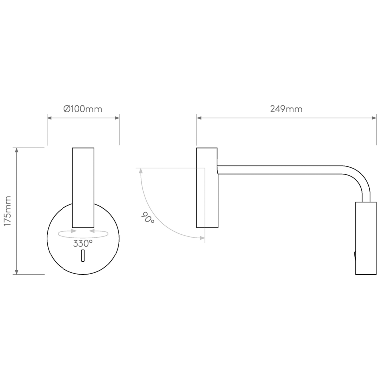 Astro Enna 4.7W Matt Gold LED Wall Reading Light | UKES