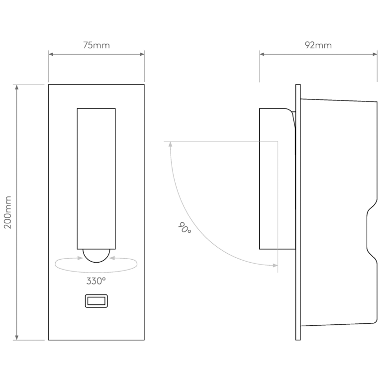 Astro Fuse 3 Matt Gold LED Wall Reading Light with USB Charging Socket ...