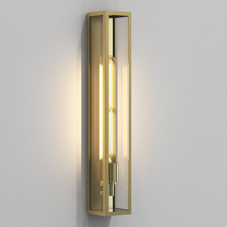 Astro Harvard 500 Natural Brass Outdoor Wall Light | UKES
