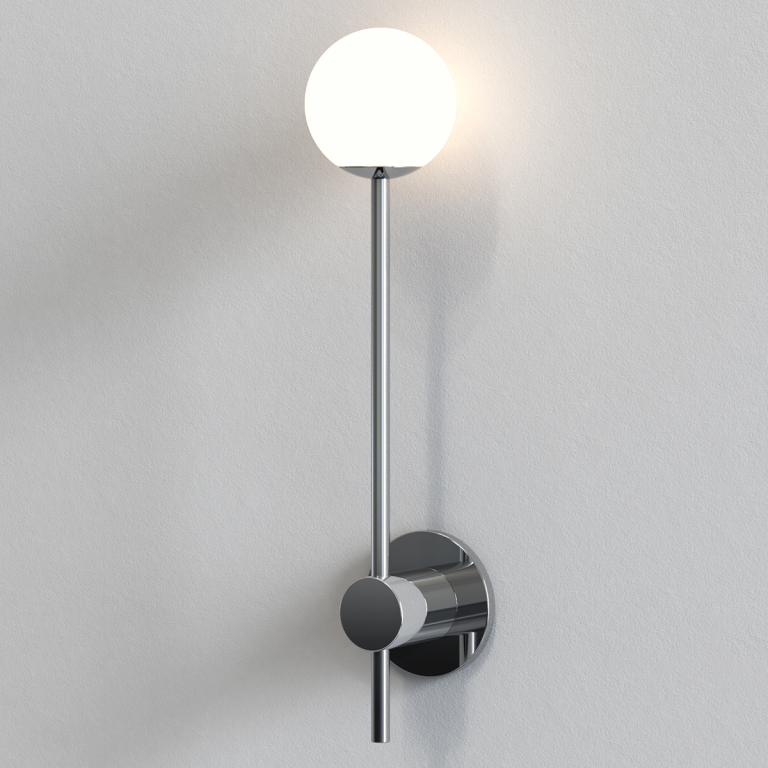 Astro Orb Single Polished Chrome Bathroom Wall Light | UKES