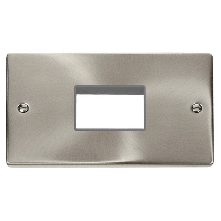 Click Deco Victorian Satin Chrome 2 Gang 3 Aperture Unfurnished ...