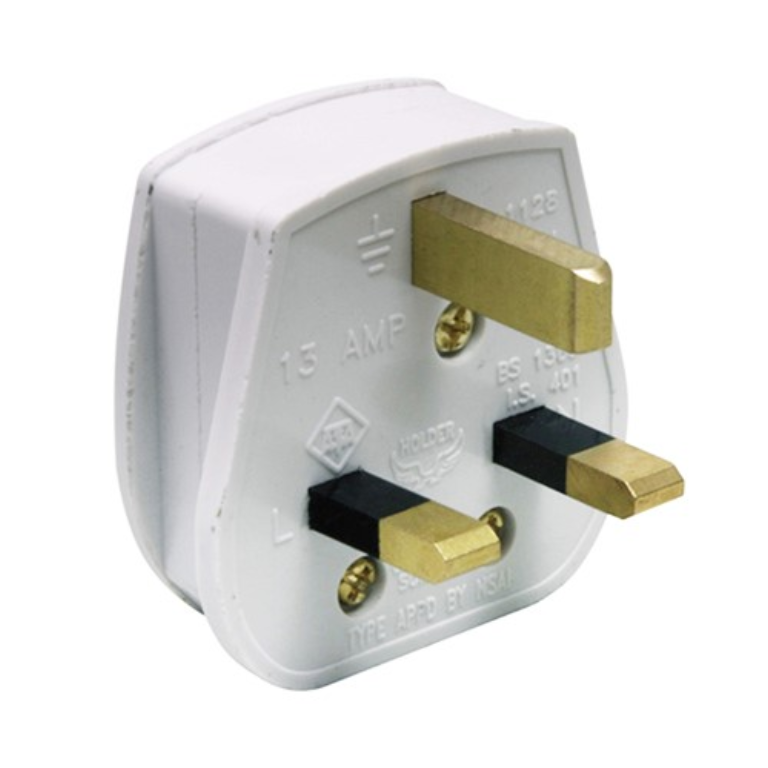 CED White 13amp 3 Pin Plug | UKES