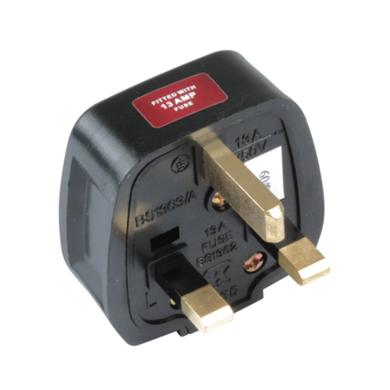 CED Black Rubber 13amp 3 Pin Plug | UKES
