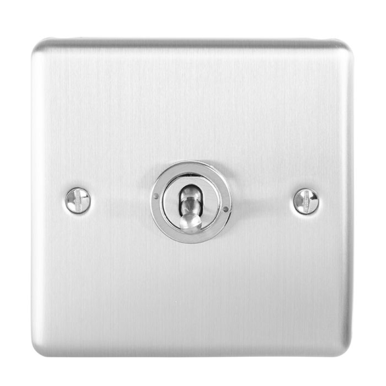 Eurolite Enhance Satin Stainless Steel 1 Gang 10A 2 Way Toggle Switch ...