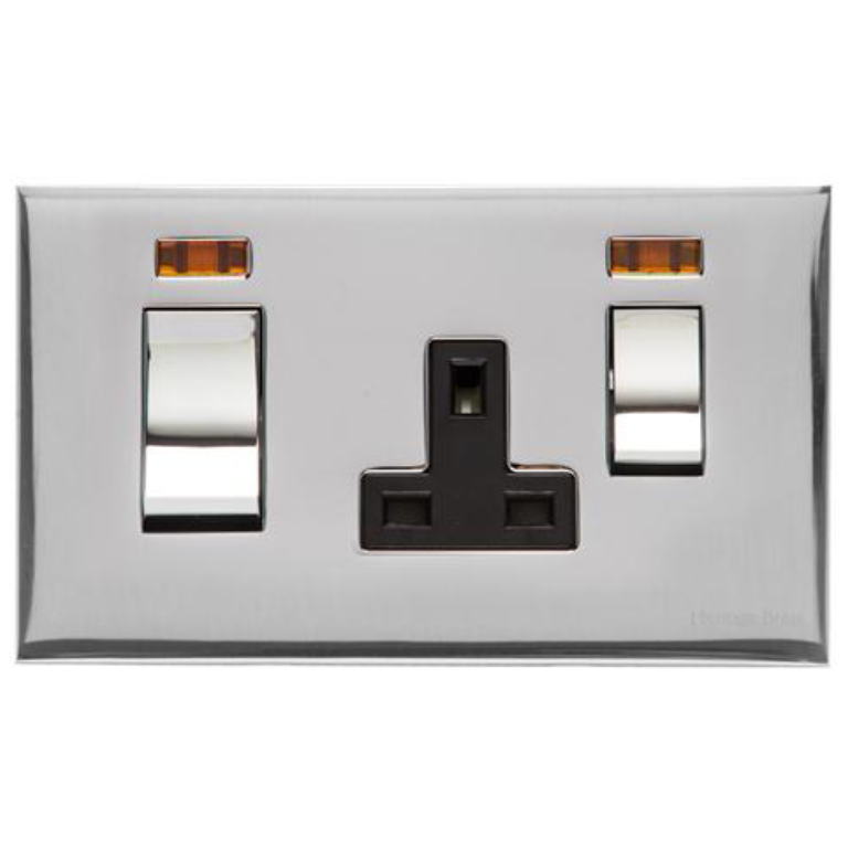 Heritage Brass Winchester Polished Chrome 45A Cooker Unit + 13A Socket ...