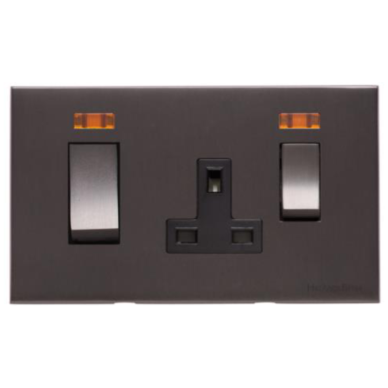 Heritage Brass Winchester Matt Bronze 45A Cooker Unit and 13A Socket ...