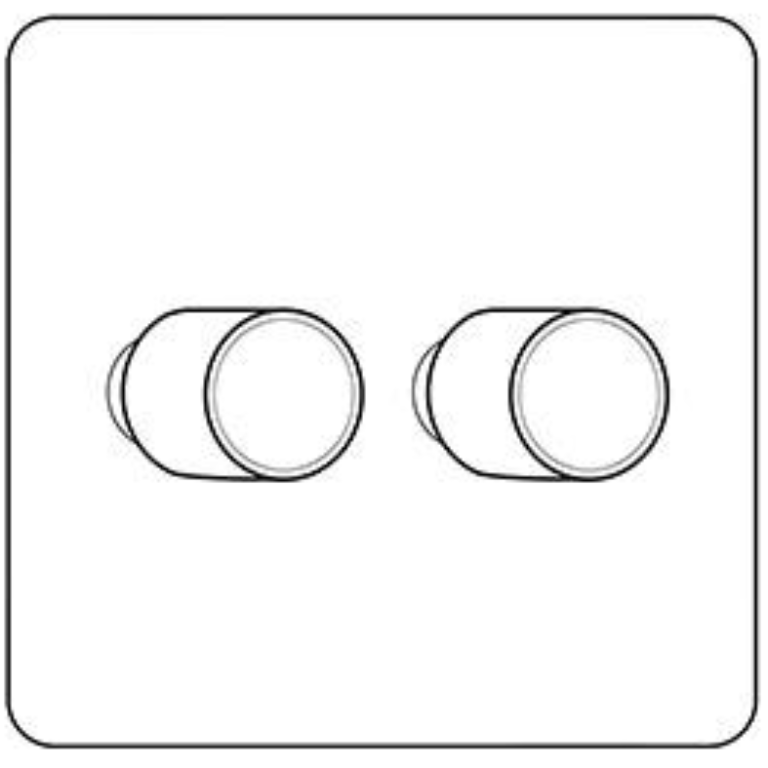 Heritage Brass Mode Matt White 2 Gang 400W Dimmer Switch with White ...