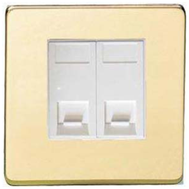 Heritage Brass Studio Polished Brass 2 Gang Secondary Telephone Socket ...