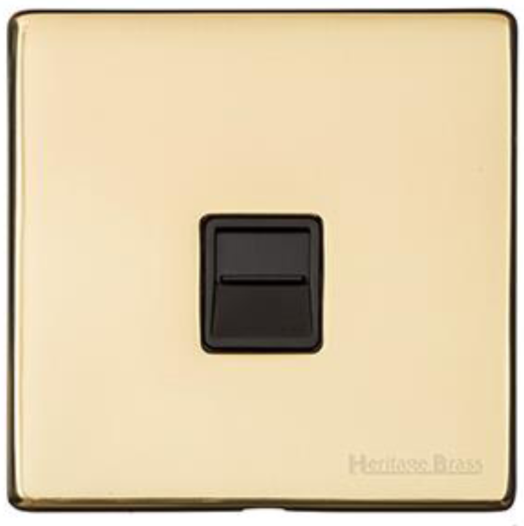 Heritage Brass Studio Polished Brass 1 Gang Master Telephone Socket ...