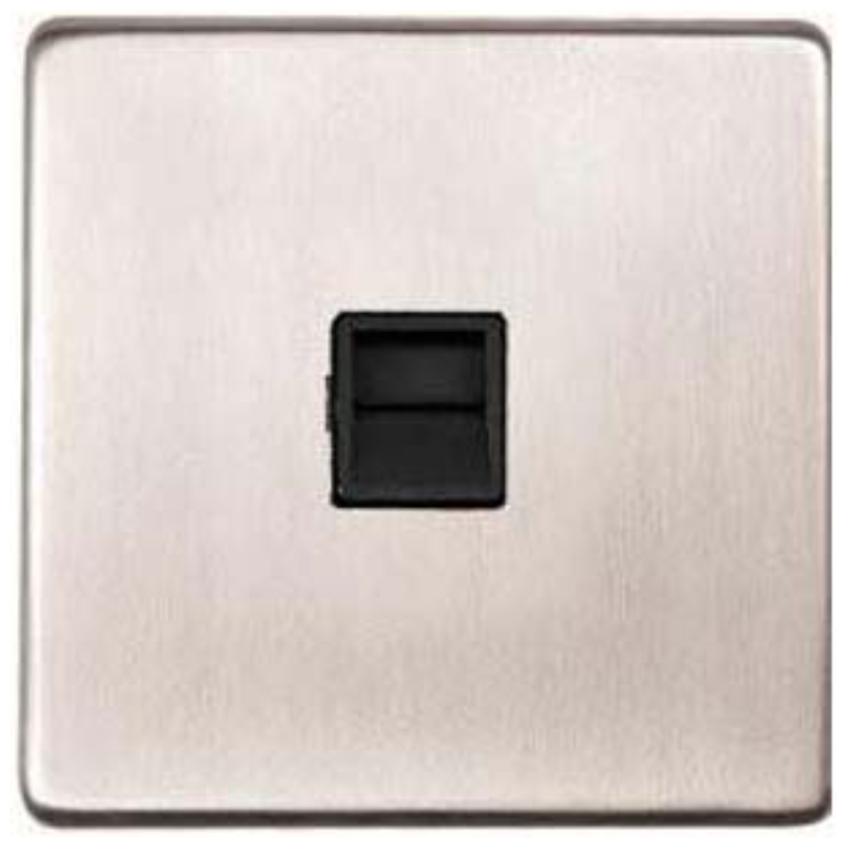 Heritage Brass Studio Satin Nickel 1 Gang Secondary Telephone Socket ...