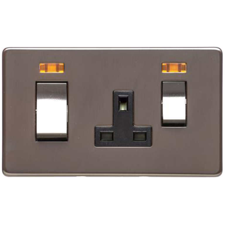 Heritage Brass Studio Polished Bronze 45A Cooker Unit and 13A Socket ...