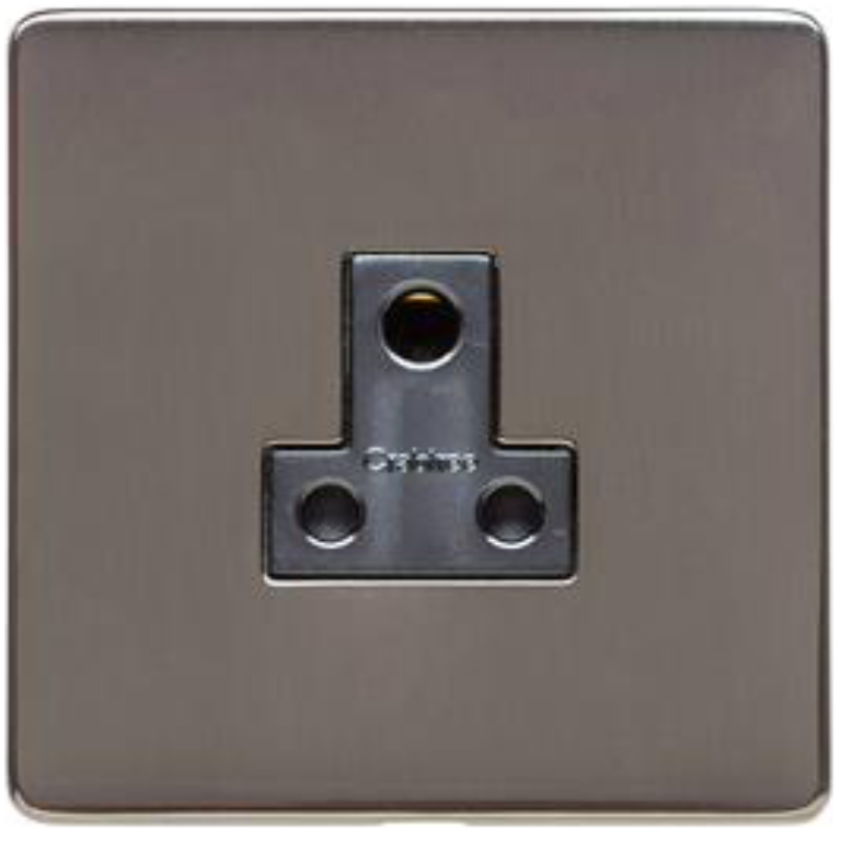 Heritage Brass Studio Polished Bronze 5A Round 3 Pin Socket with Black ...