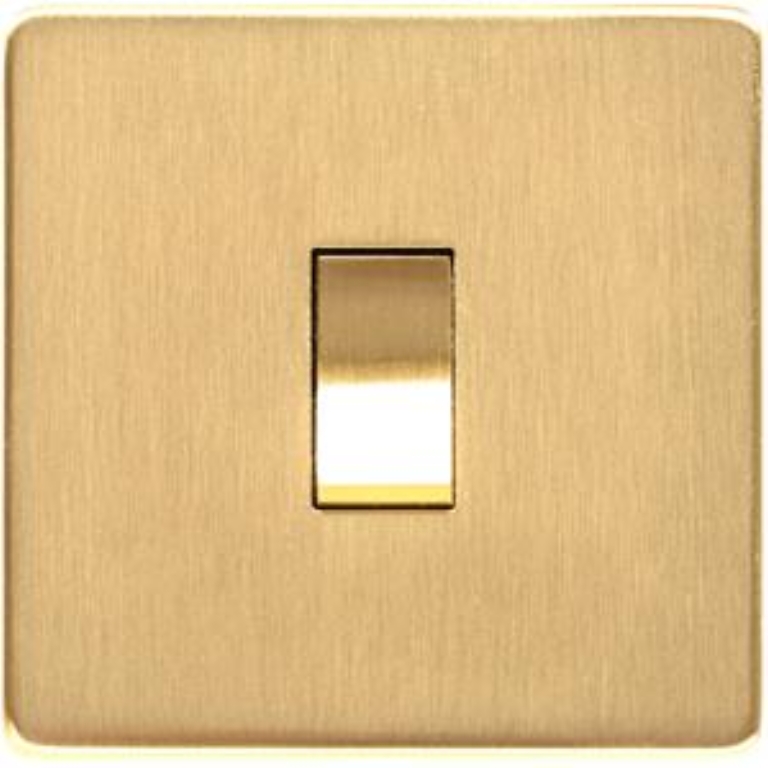 Heritage Brass Studio Satin Brass 1 Gang 10A Switch with Satin Brass ...
