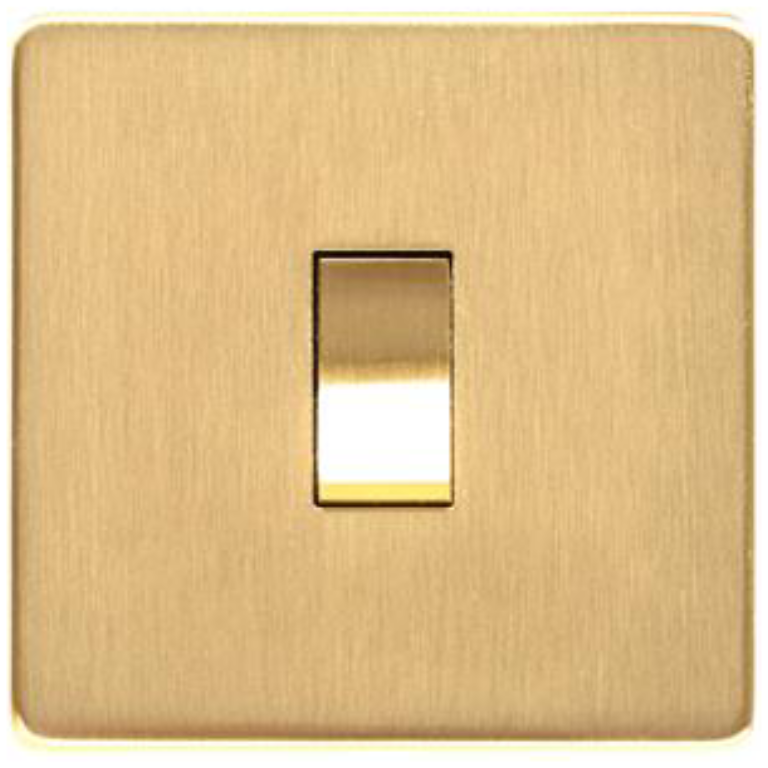 Heritage Brass Studio Satin Brass 1 Gang 10A Switch with Satin Brass ...