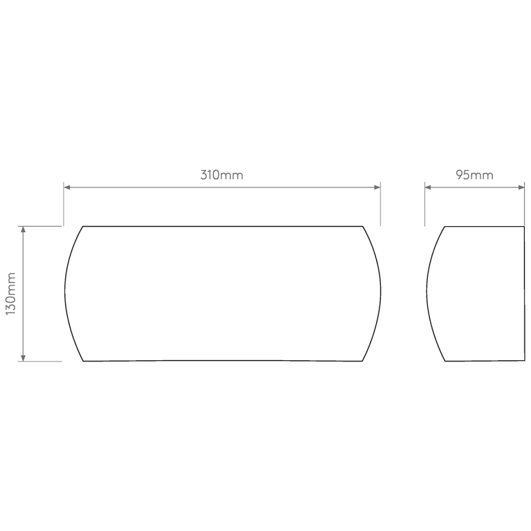 Astro Milo 300 Gloss Glaze White Wall Light | UKES