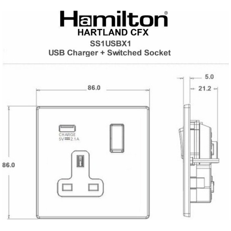 Hamilton Hartland CFX Satin Steel Effect 1 Gang 13A Single Pole ...