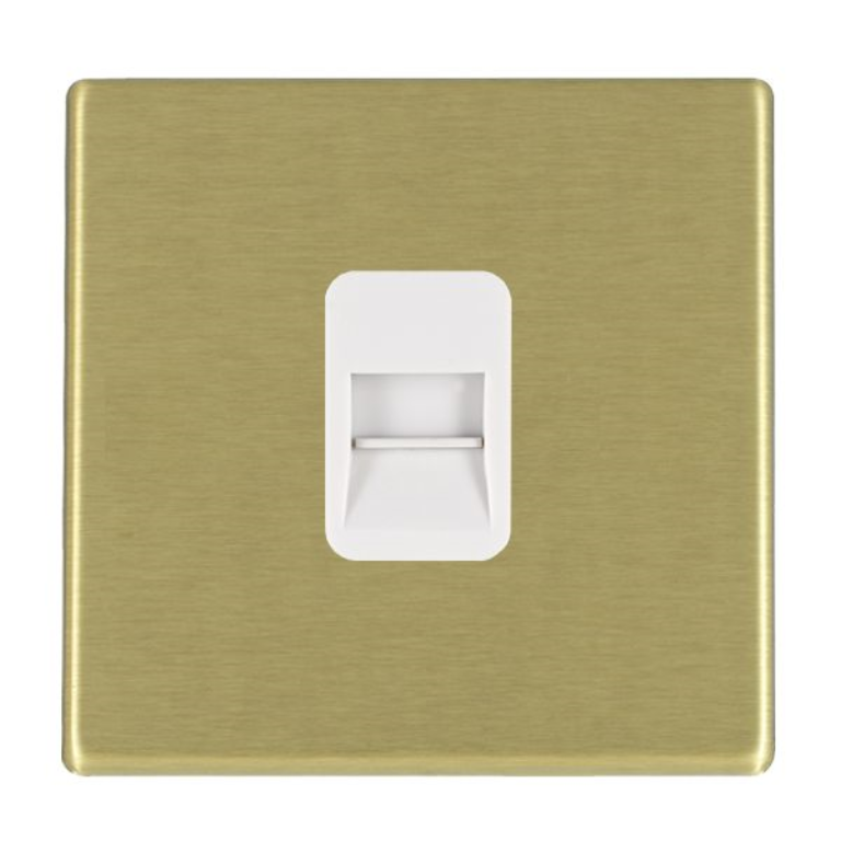 Hamilton Hartland G2 Satin Brass 1 Gang Telephone Slave Socket with ...