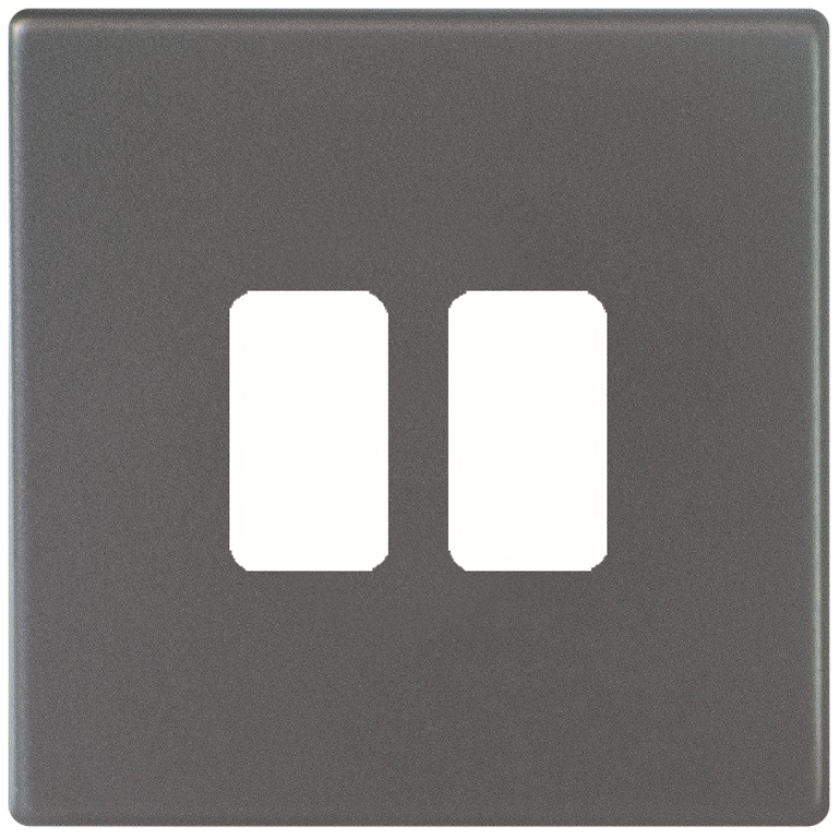 Hamilton Hartland G2 Anthra Gray 2 Gang Grid Fix Aperture Plate with ...