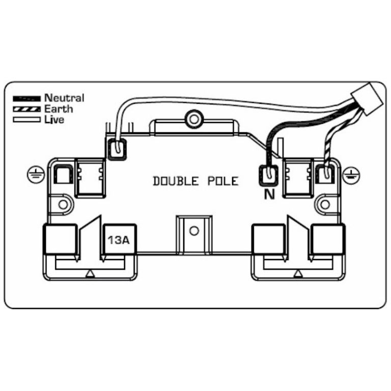 Hamilton Sheer Matt White 2 Gang 13A Double Pole Switched Socket with ...