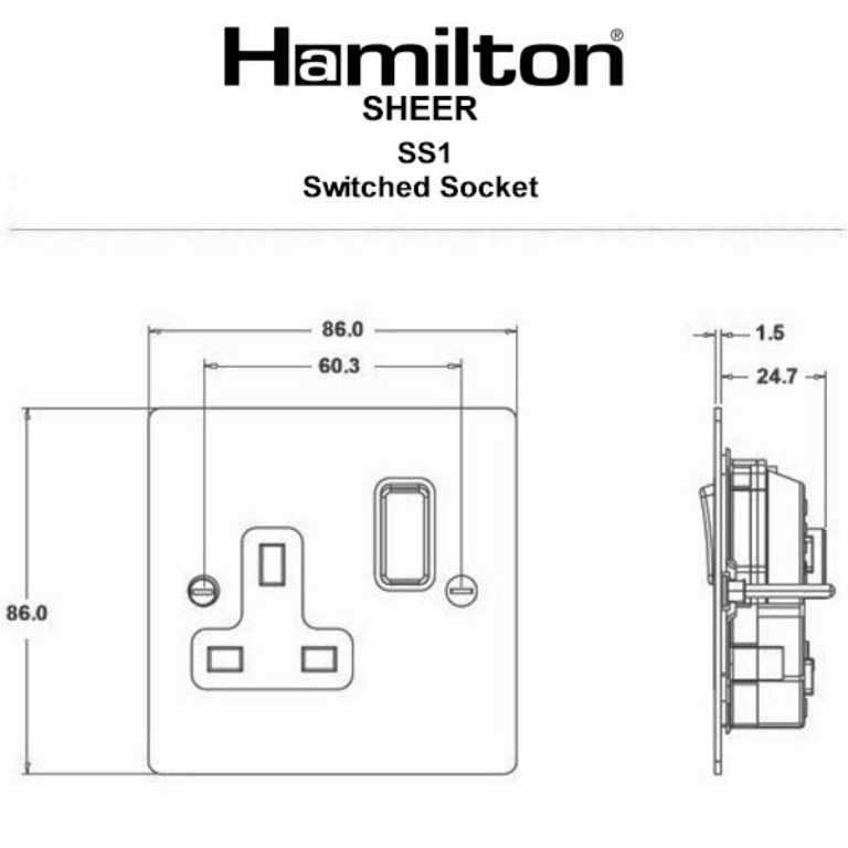 Hamilton Sheer Richmond Bronze 1 Gang 13A Double Pole Switched Socket ...