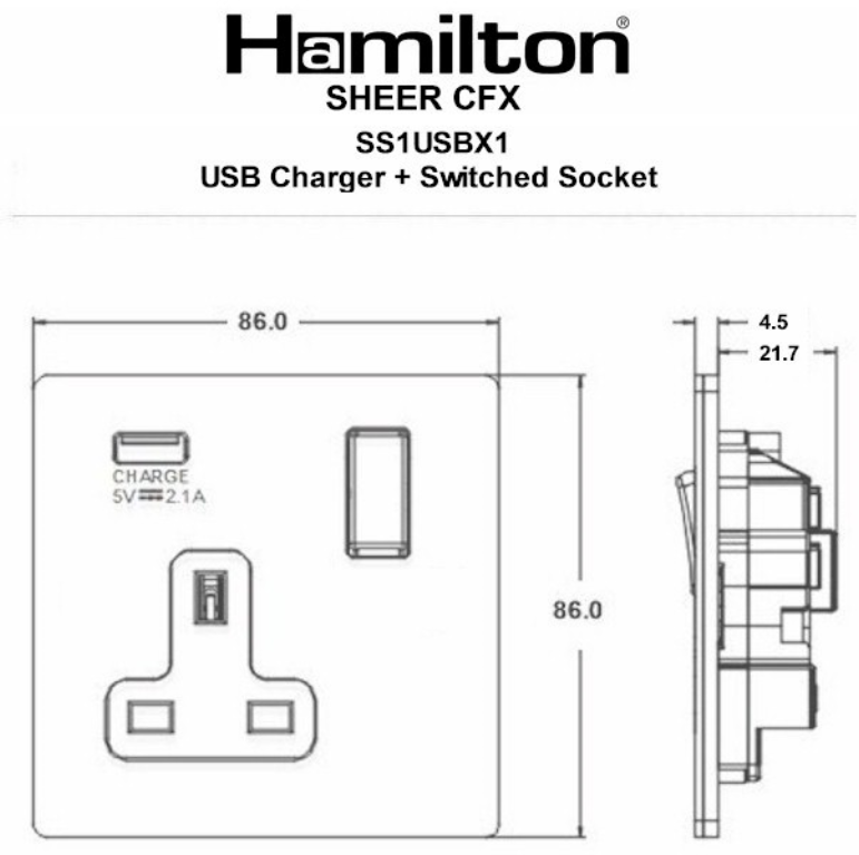 Hamilton Sheer CFX Primed White 1 Gang 13A Single Pole Switched Socket ...