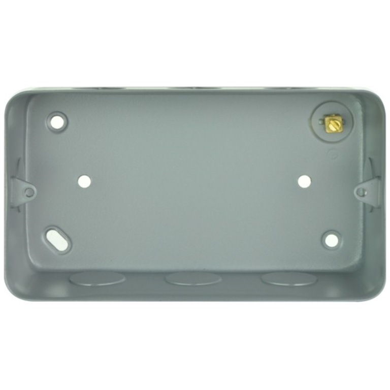 Hamilton Metalclad Grey Double 40mm Surface Mounted Back Box | UKES