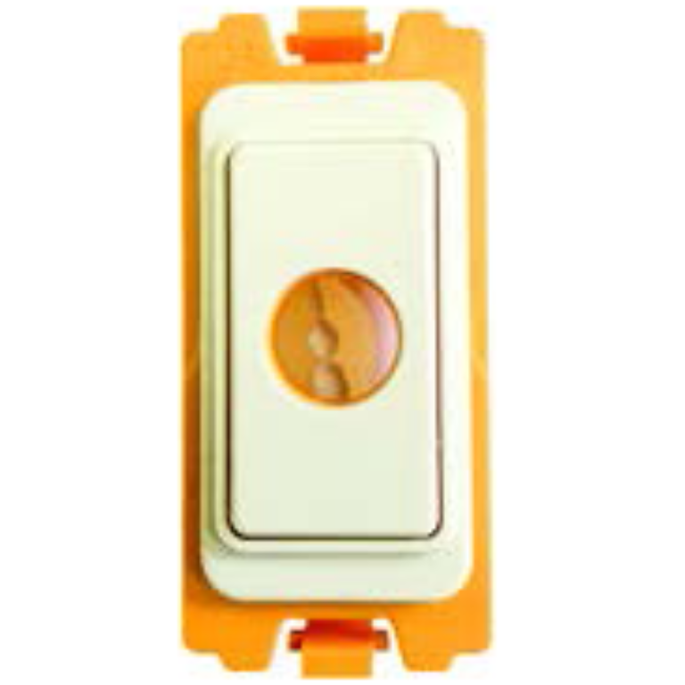 Hamilton Metalclad White 20A Cable Outlet Module with White Surround | UKES