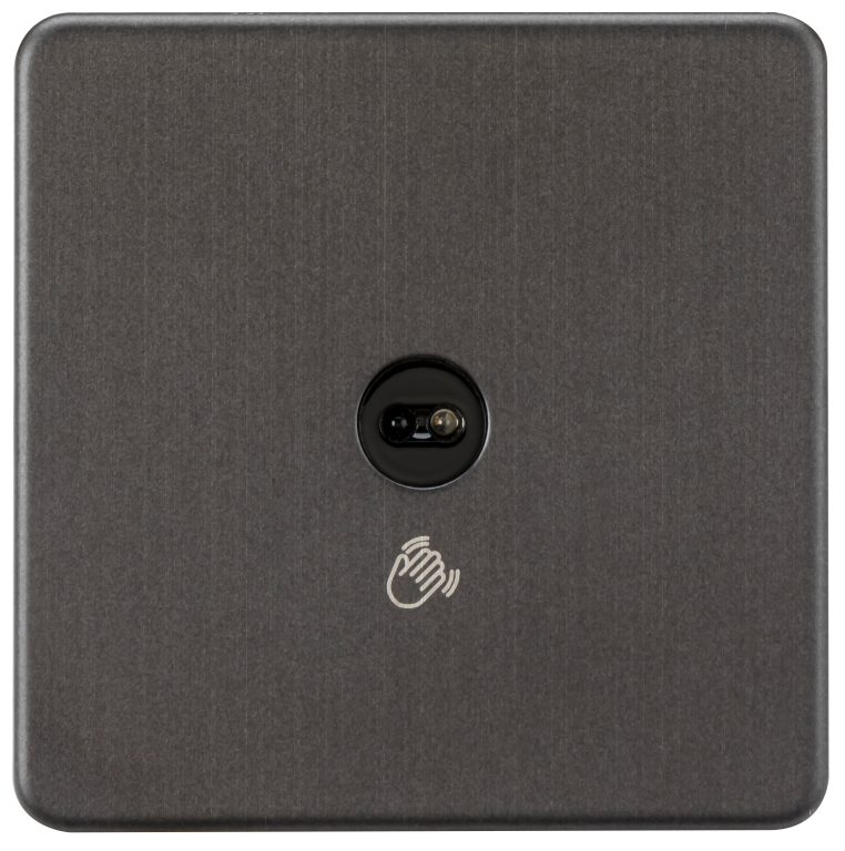 Knightsbridge Screwless Smoked Bronze 230V 1 Gang 1 Way Touchless ...