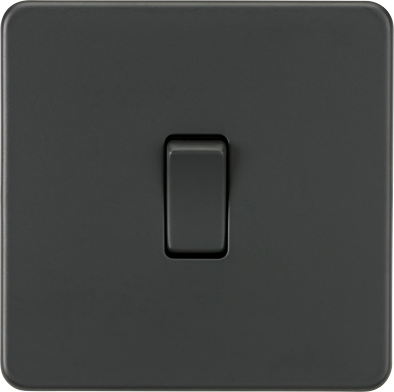 Knightsbridge Screwless Anthracite 10AX 1 Gang Intermediate Switch | UKES