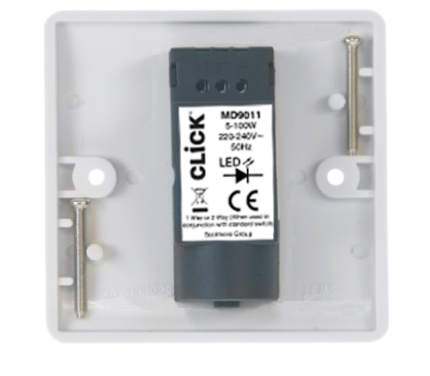 Click Mode White 1 Gang 2 Way 100W LED Dimmer Switch | UKES